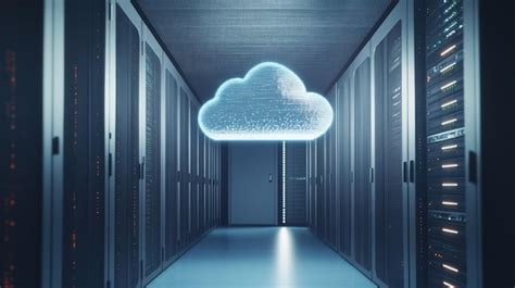 Cloud Computing Server Room Premium Ai Generated Image