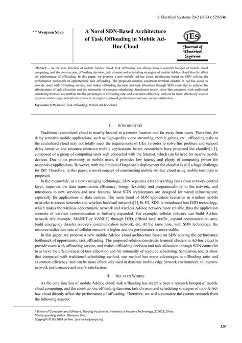 Pdf A Novel Sdn Based Architecture Of Task Offloading In Mobile Ad