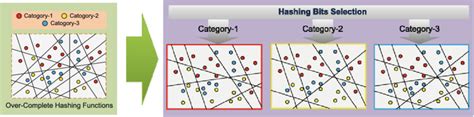 illustration of the proposed hashing scheme with bit reconfigurability