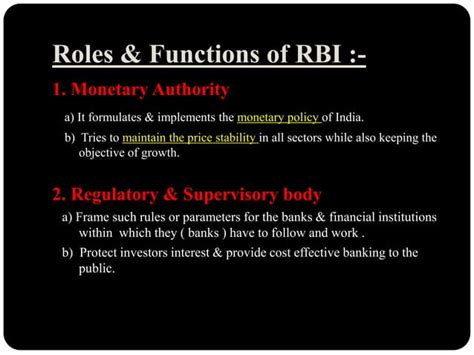 Rbi Overview Roles And Functions Of Rbi Pptx Business Banking Rbi Overview Roles And Functions Of Rbi Pptx Business Banking