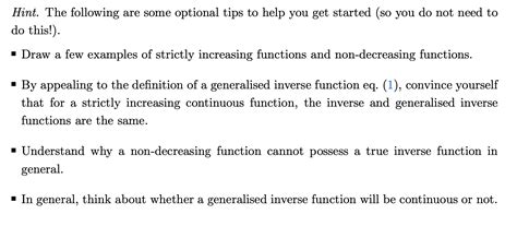 Solved Question Generalised Inverse Function Marks Chegg