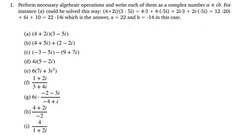 Solved Perform Necessary Algebraic Operations And Write Chegg