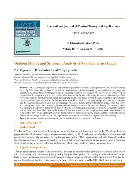 Pdf Opinion Mining And Sentiment Analysis Of Mobile Internet Usage