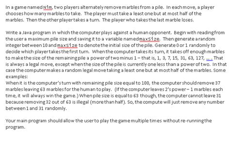 solved in a game named nim two players alternately remove