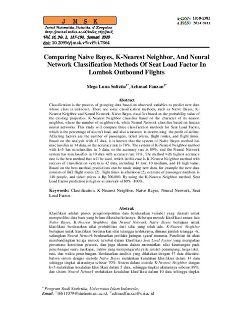 Pdf Comparing Naive Bayes K Nearest Neighbor And Neural Network Classification Methods Of