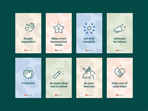 Six Cards With Different Types Of Hand Gestures