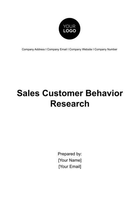 Free Sales Customer Behavior Research Template To Edit Online