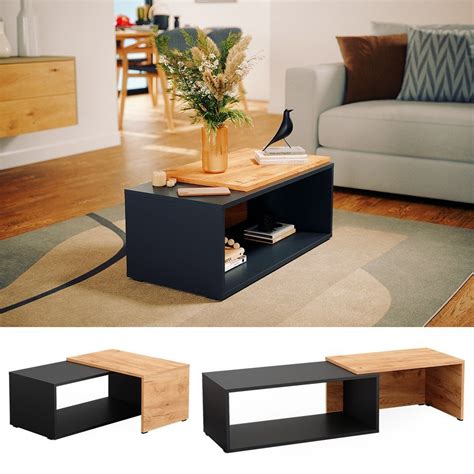 Table Basse Blanc Et Chêne Table Basse Rectangulaire Extensible Couchtisch Couchtisch Kaufen