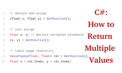 Value Tuples Returning Multiple Values From A Function In C By No Value Tuples Returning Multiple Values From A Function In C By No