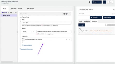 How To Map With String Decode Html Entities Transformers Alumio