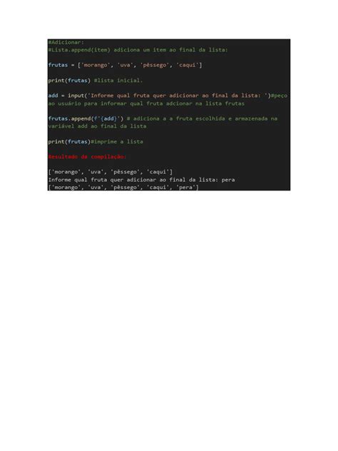 Adicionando Item A Lista Python Pdf
