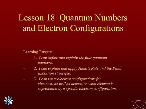 Lesson 18 Quantum Numbers And Electron Configurations Learning