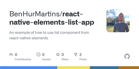 GitHub BenHurMartins React Native Elements List App An Example Of How To Use List Component