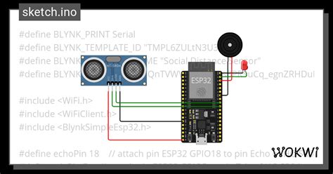 Social Distance Sensor Wokwi Esp32 Stm32 Arduino Simulator