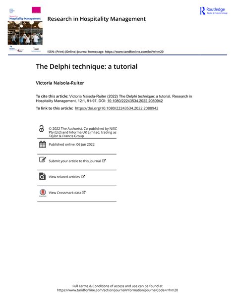 PDF The Delphi Technique A Tutorial