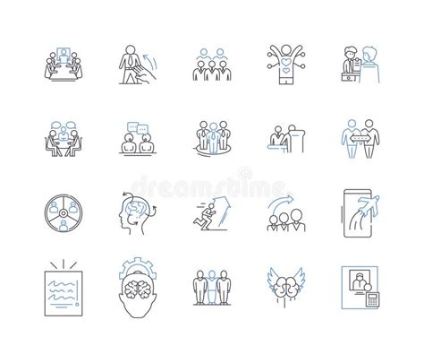 Collaboration Exercises Line Icons Collection Teamwork Communication