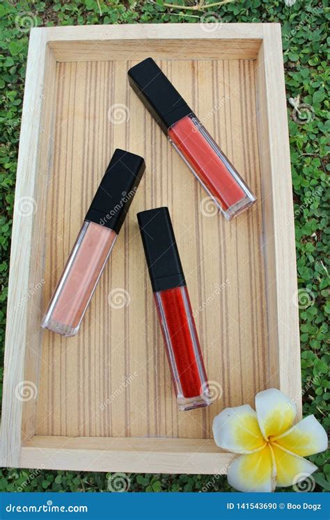 Liquid Lipstick Lip Gloss In Elegant Glass Bottle With Black Lid