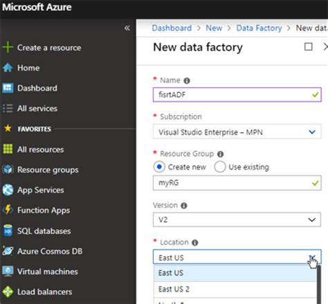 Create Azure Data Factory Pipeline