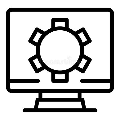 Pc Software Icon Outline Vector Code Design Stock Vector