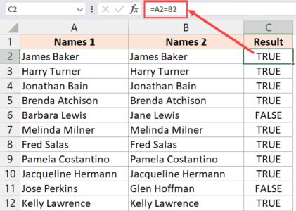 How To Compare Text In Excel Easy Formulas