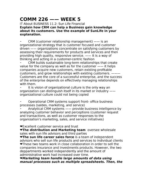 Comm 226 Week 5 Notes From The Lecture And Book Additional Exercise