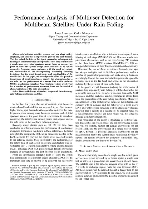 Pdf Performance Analysis Of Multiuser Detection For Multibeam