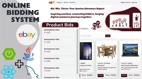 Online Bidding System Project Using Spring Boot React Js And Mysql