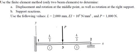 Solved Use The Finite Element Method Only Two Beam Chegg Com