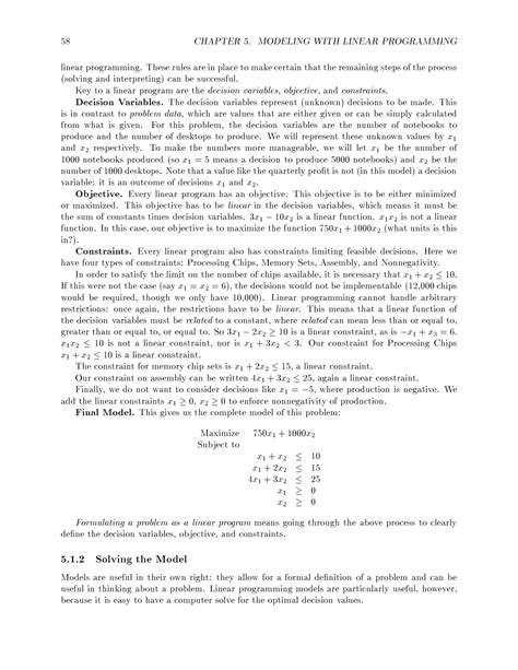 SOLUTION Modeling With Linear Programming Studypool