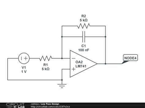 Low Pass Design Circuitlab