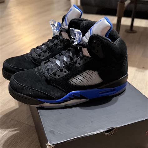Jordan 5 Black Racer Blue New Really Good Condition Depop