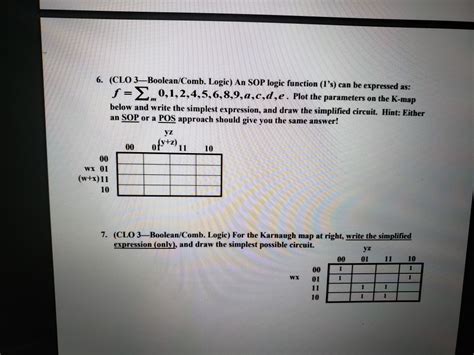 Solved CLO Boolean Comb Logic An SOP Logic Function Chegg