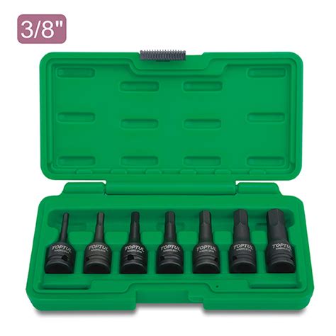 7pcs 3 8 Dr Hex Bit Impact Socket Set Toptul® Malaysia