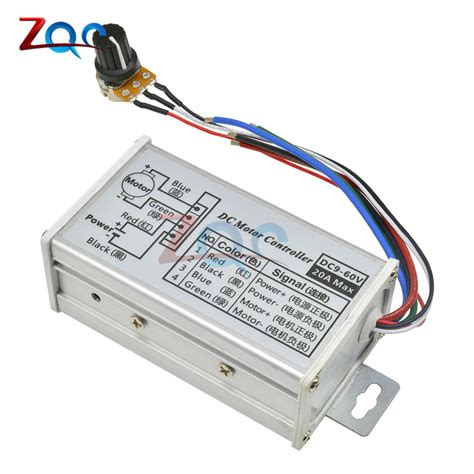 Dc 9 60v Pwm Dc Motor Speed Controller Stepless 12v 24v 60v Max 20a