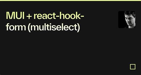 Mui React Hook Form Multiselect Codesandbox