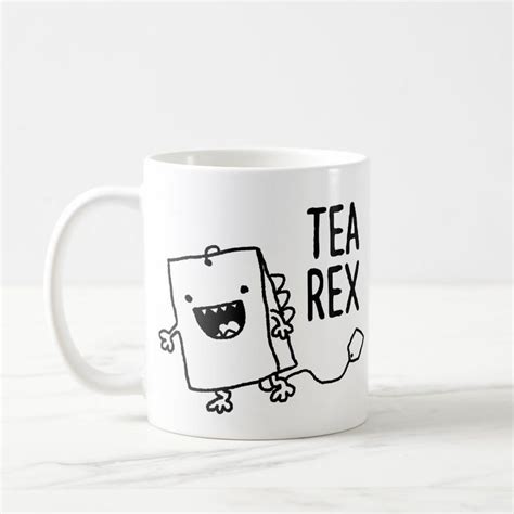 Tea Rex Tea Bag Funny Pun Cartoon Coffee Mug Zazzle Cute Coffee