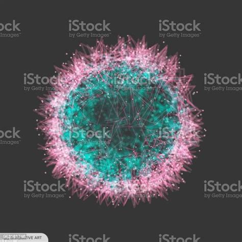 Sphere With Connected Lines And Dots Glowing Grid Connection Structure Wireframe Vector