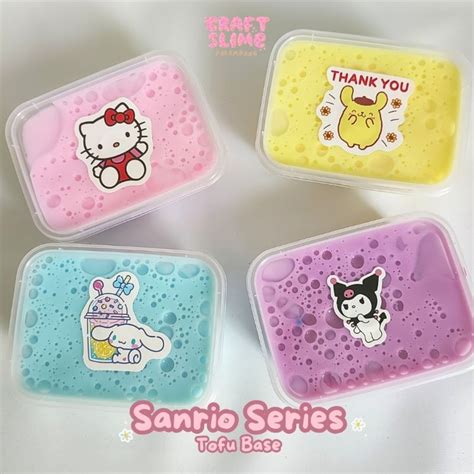 Jual Sanrio Series Hello Kitty Pompompurin Cinamoroll Dan Kuromi Slime Tofu Base Slime