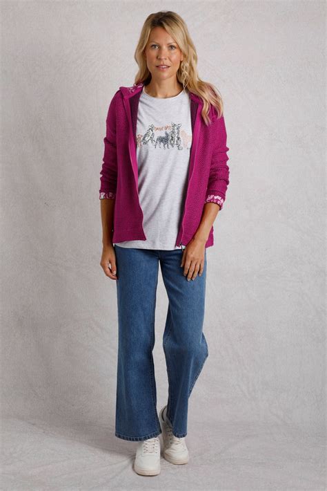 Chicoa Full Zip Hooded Classic Eco Macaroni Magenta Weird Fish