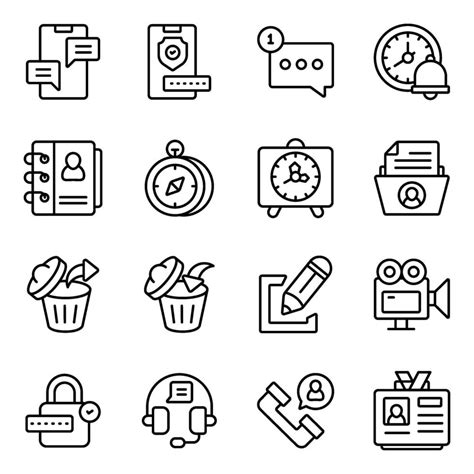 Set Of Interface Linear Icons 46373234 Vector Art At Vecteezy