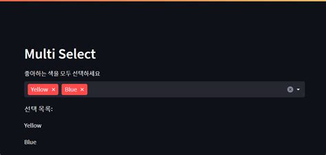 스트림릿 기본 문법 Input Widget