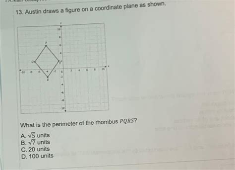Solved Austin Draws A Figure On A Coordinate Plane As