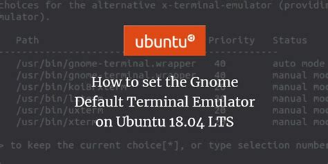 How To Set The Gnome Default Terminal Emulator On Ubuntu 1804 Lts Vitux