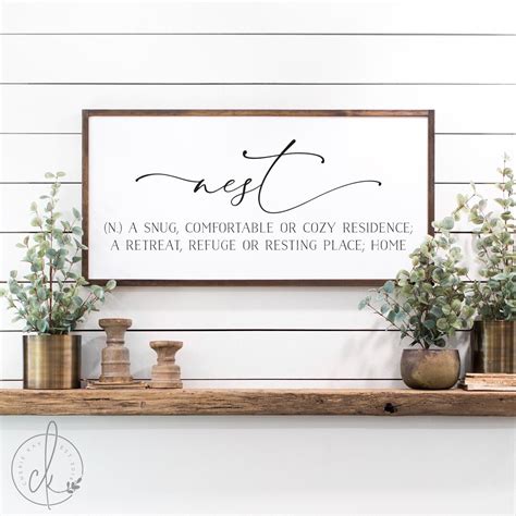 Nest Definition Sign Home Wall Decor Sign Wood Signs Farmhouse Wall Decor Signs For Home