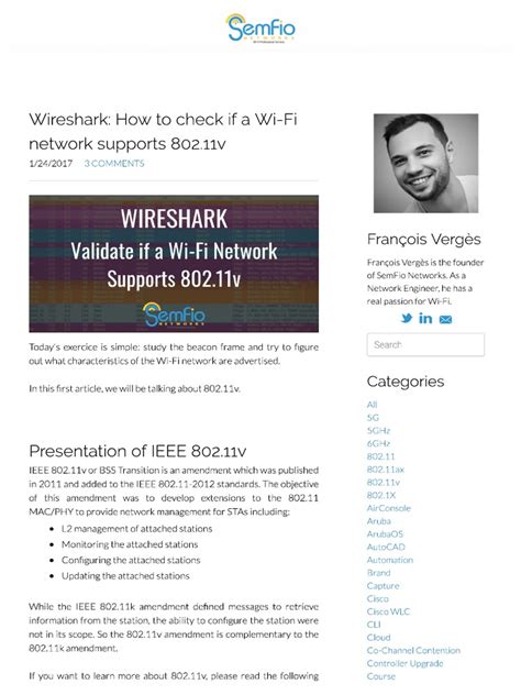 Wireshark How To Check If A Wi Fi Network Supports 80211v Semfio