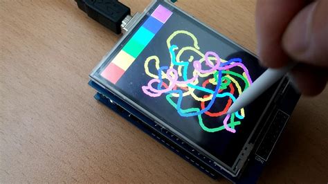 Arduino Uno 로 인치 TFT Touch LCD Shield 를 장착해서 터치 테스트 해보기 YouTube