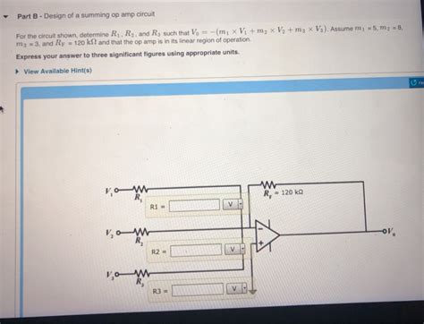solved part a calculating the output voltage of a summing