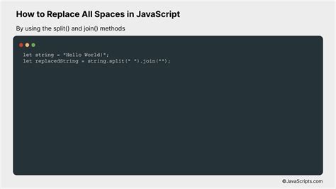 How To Replace All Spaces In Javascript