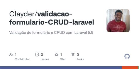 github clayder validacao formulario crud laravel validação de