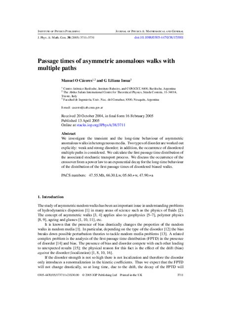 pdf passage times of asymmetric anomalous walks with multiple paths